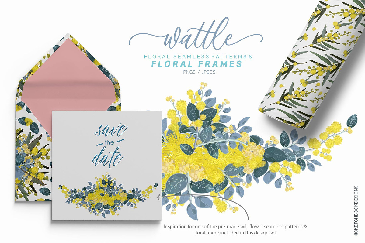 Golden Wattle Design Collection, an Illustration by Sketchbook Designs