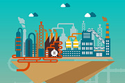 Flat industrial factory template, an Object Illustration by Microvector