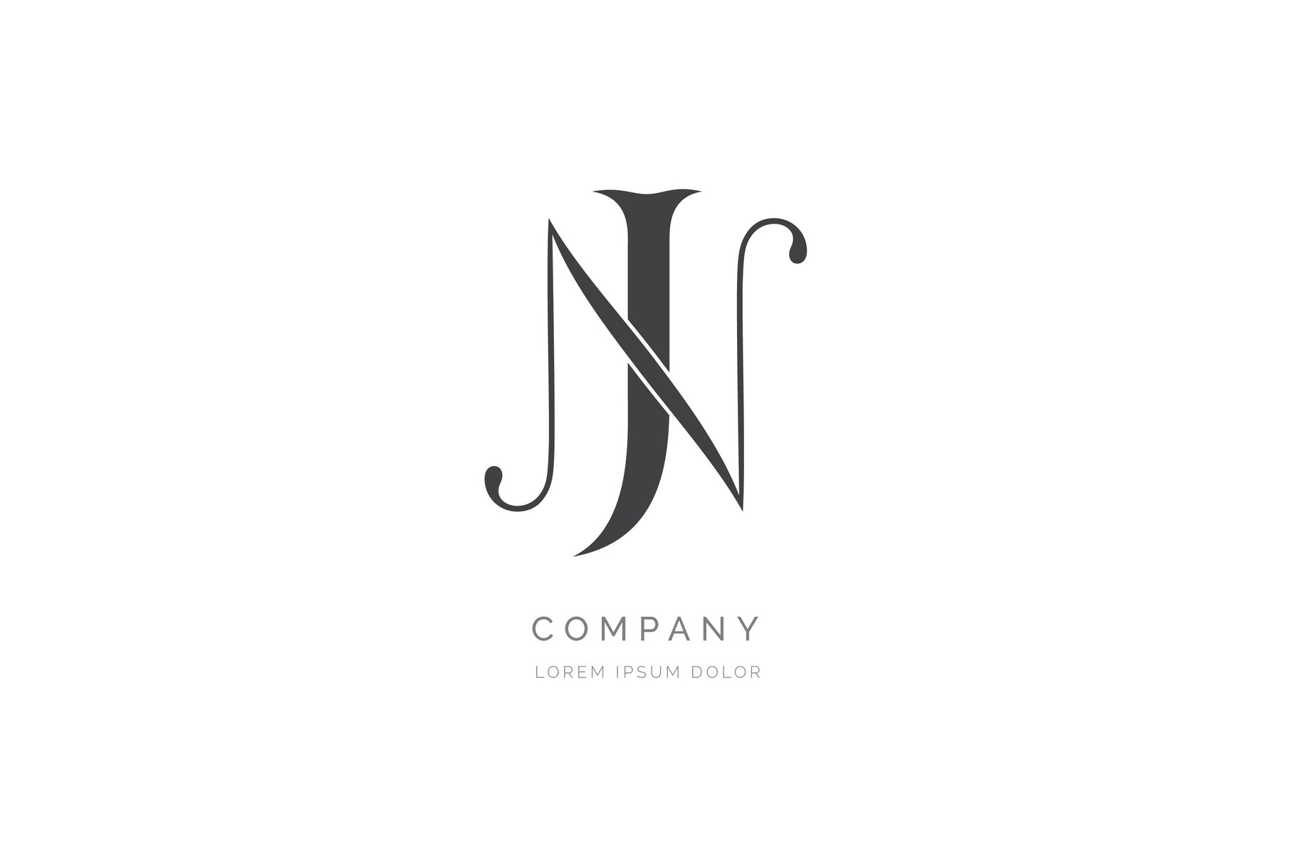 JN or NJ Monogram Logo Design, a Branding & Logo Template by Zagach Letters