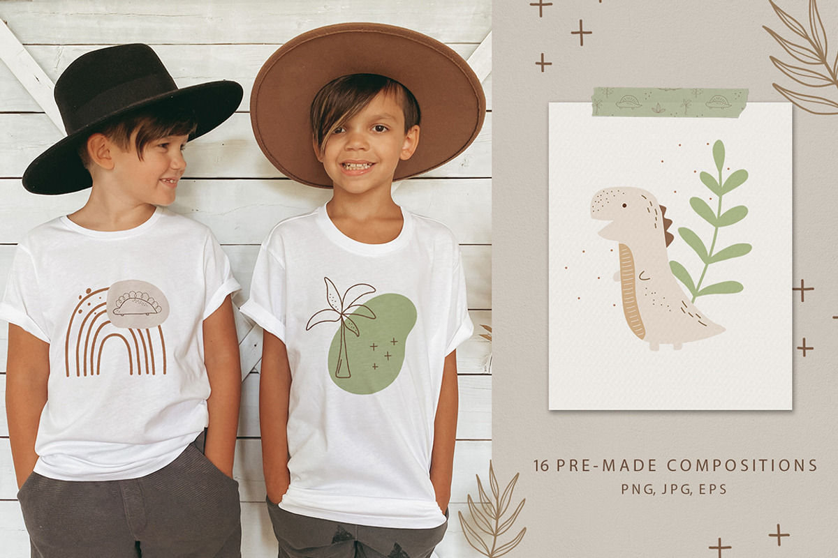 Dinosaur clipart and pattern kids