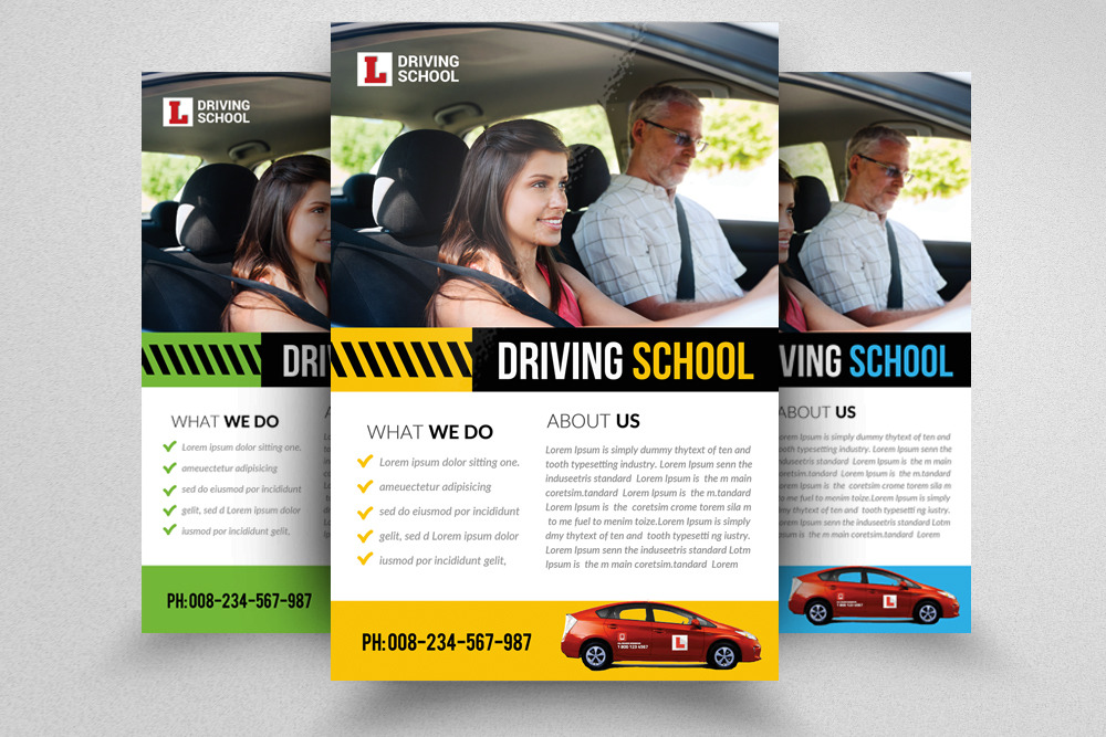 Driving School Flyer Template, a Flyer Template by Design Up