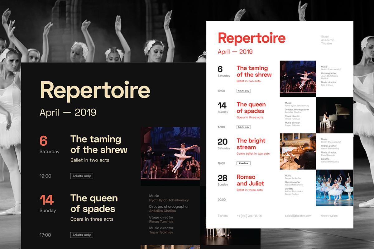 Theatre Event Schedule Poster, a Flyer Template by Danil Polshin