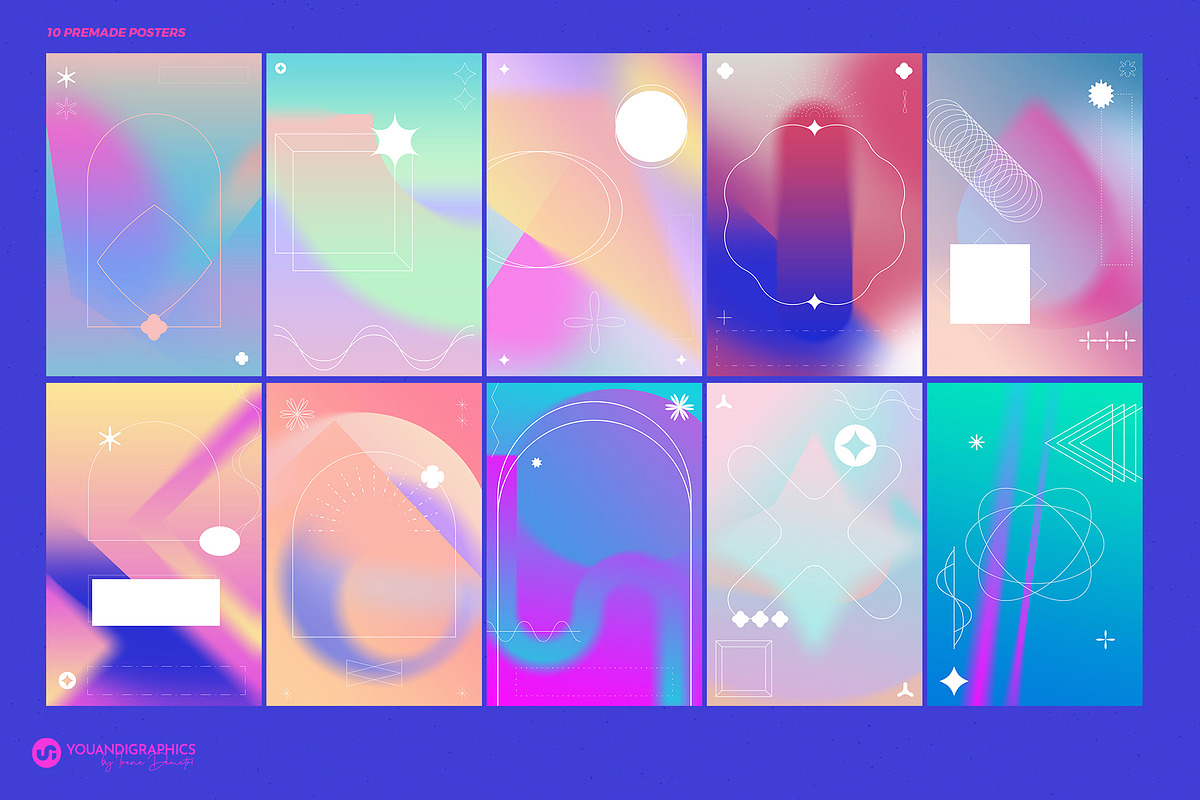 Color Overload Gradients Artwork Kit, a Background Graphic by ...