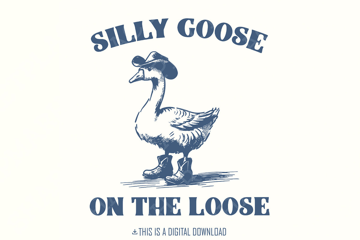 Silly Goose On The Loose PNG, an Illustration by SharpMarketplace