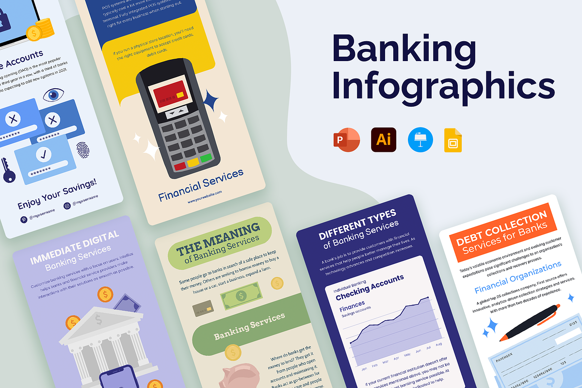 Banking Infographics, a Presentation Template by Slidesmash