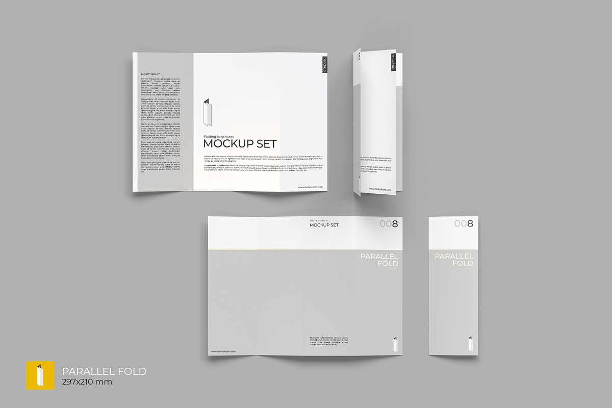 Folding Brochure Mockup Set, a Product Mockup by KIPET
