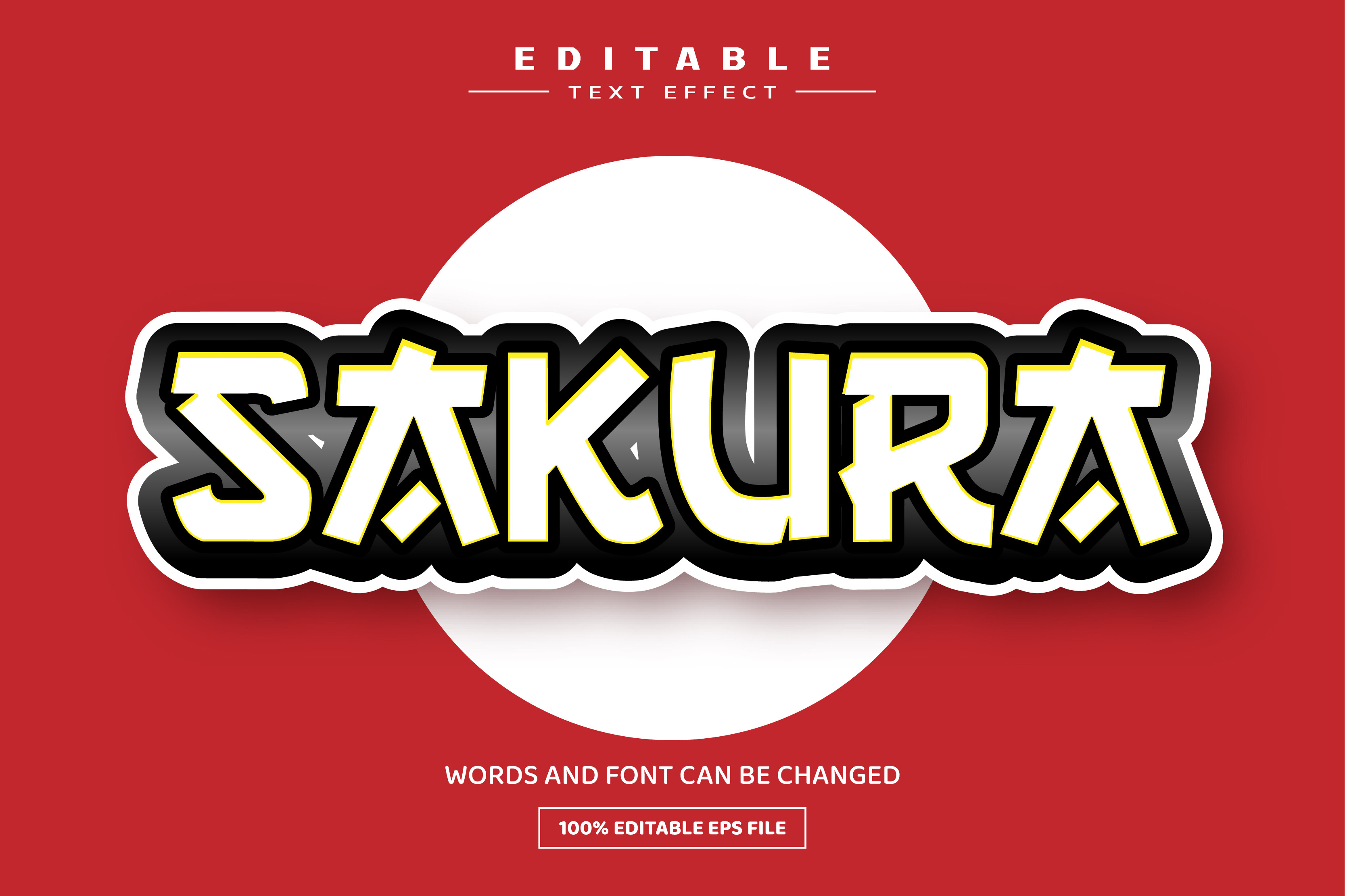 Sakura 3D editable text effect | Creative Market