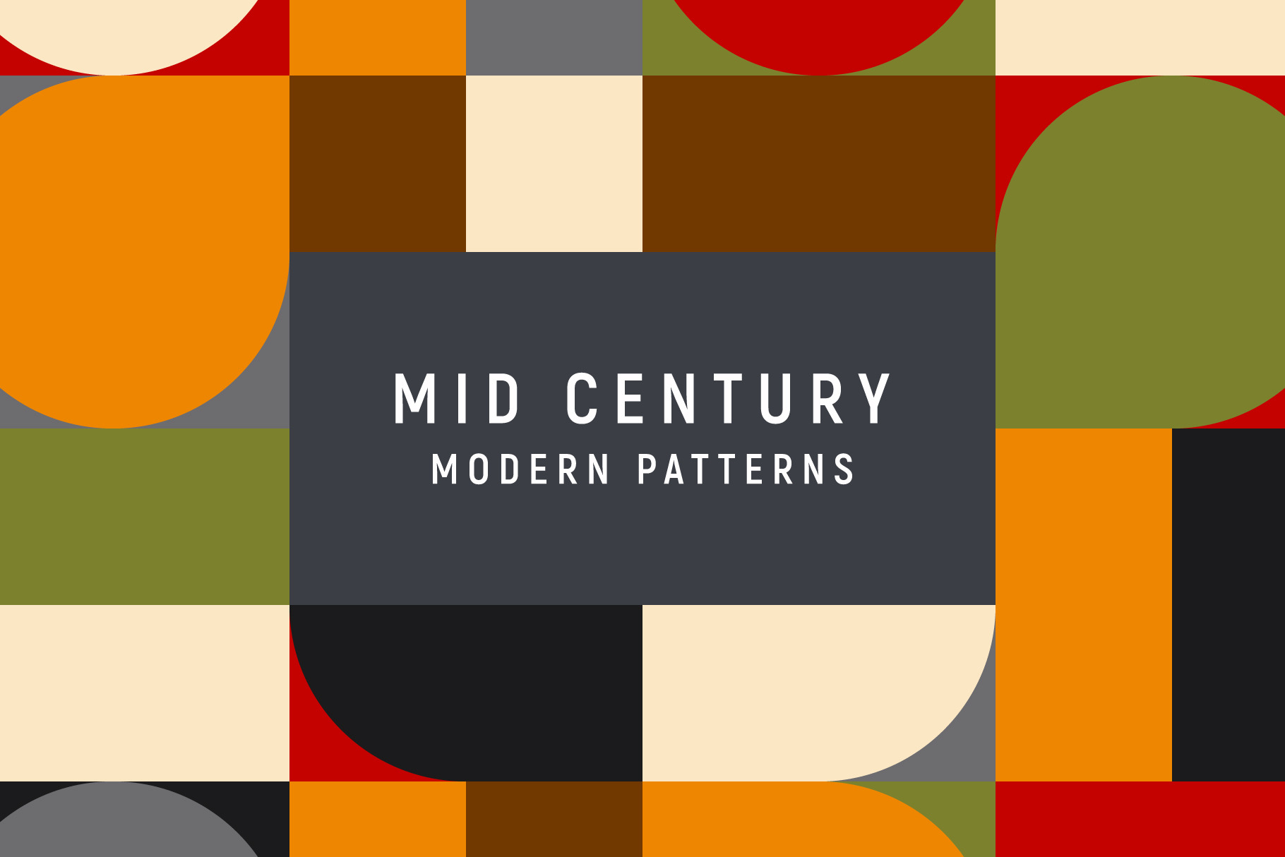 Geometric Mid Century Modern Pattern, a Pattern Graphic by Neo Geo