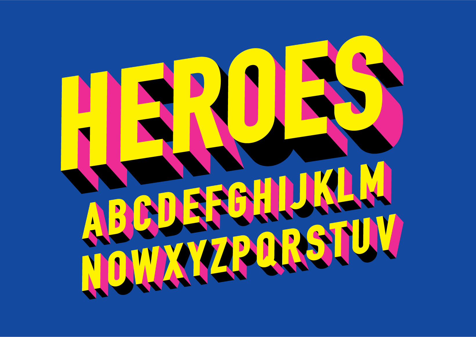 3d super heroes typography design, an Illustration by lyeyee