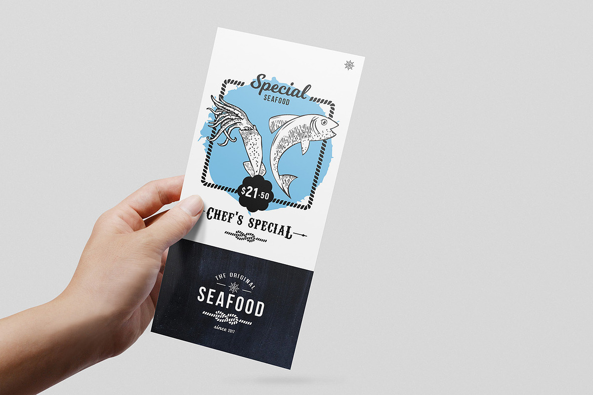 DL Seafood Menu Template, a Card Template by BrandPacks