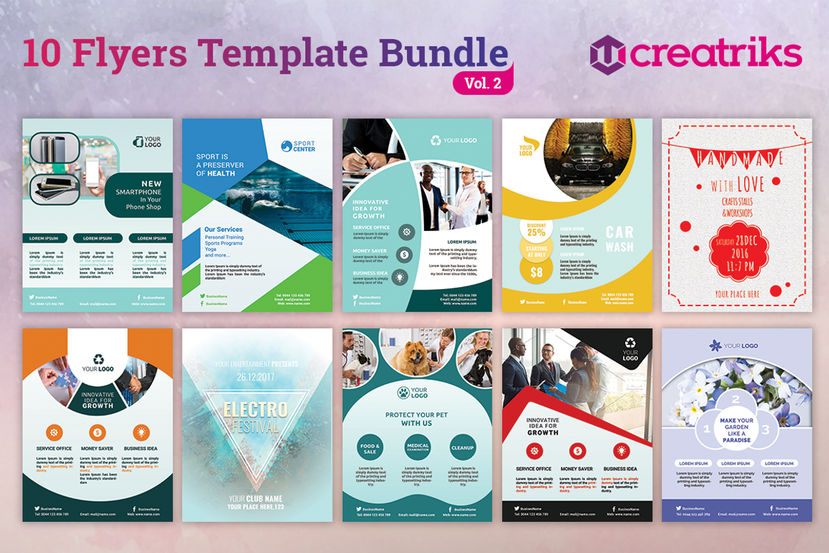 10 Flyers Template Bundle - vol.2, a Flyer Template by Creatricks