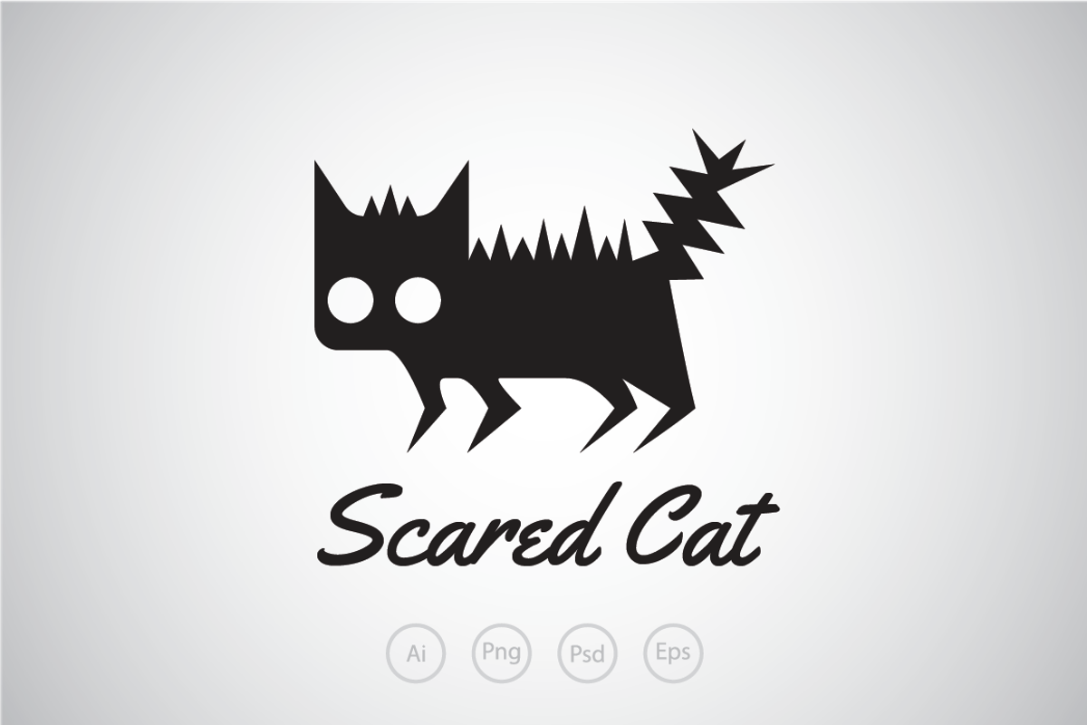 Scared Cat Logo Template, a Branding & Logo Template by Heavtryq Design