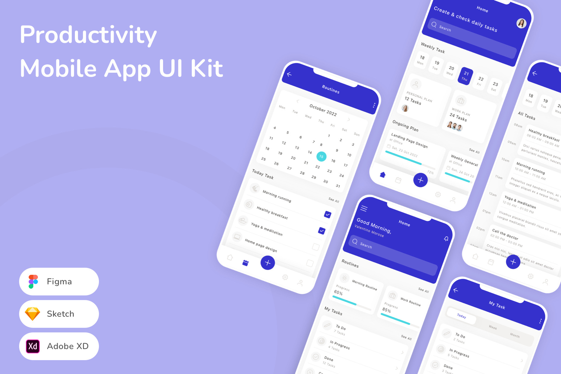 Productivity Mobile App UI Kit, an UI Kit Template by Betush