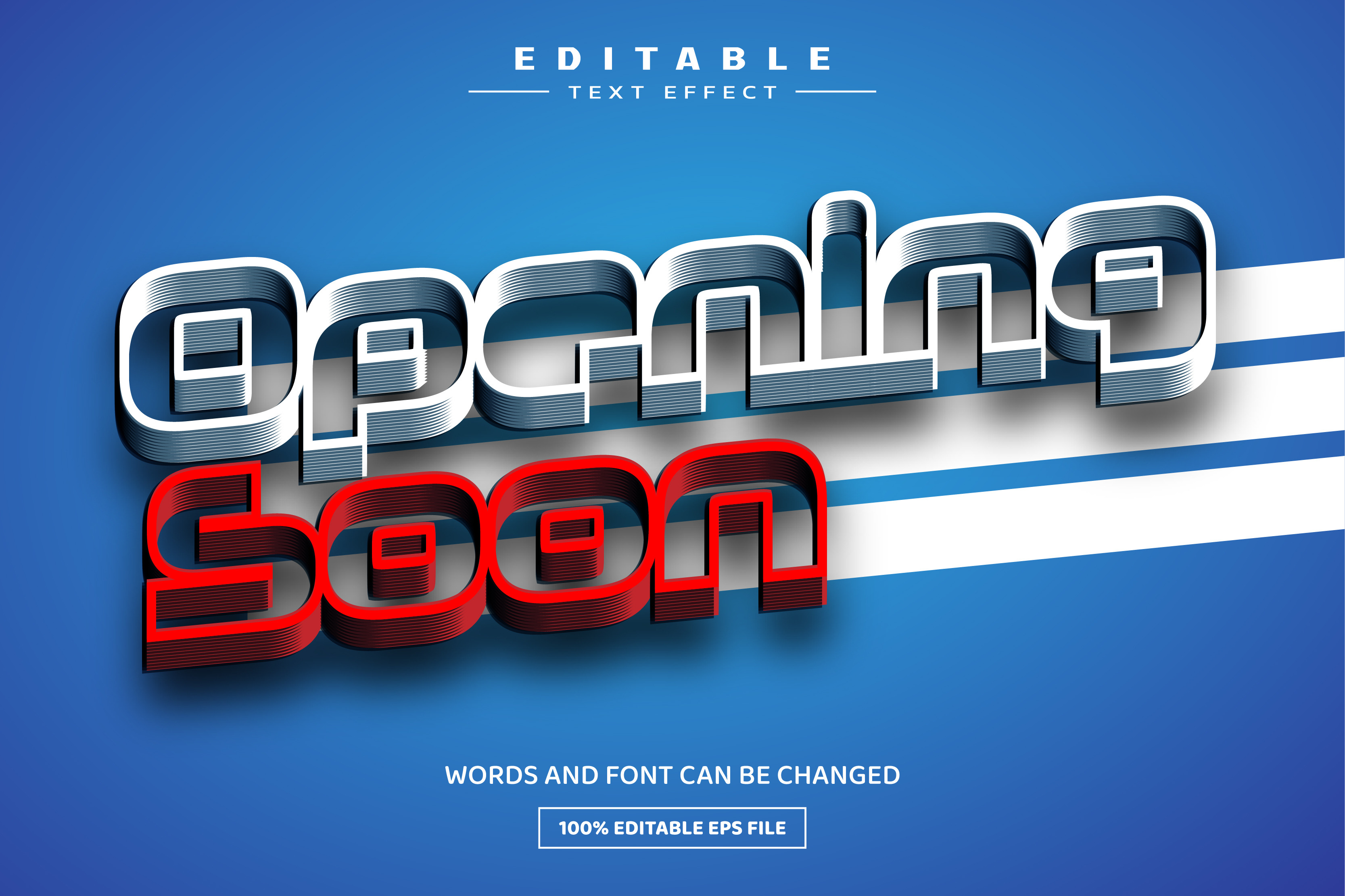 Opening soon 3D editable text effect | Creative Market