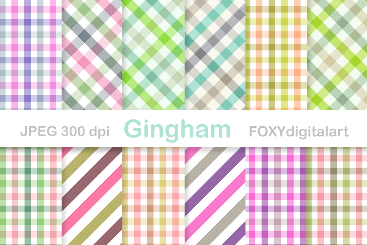 Gingham Digital Paper Pack, a Pattern Graphic by FOXYdigitalart ...