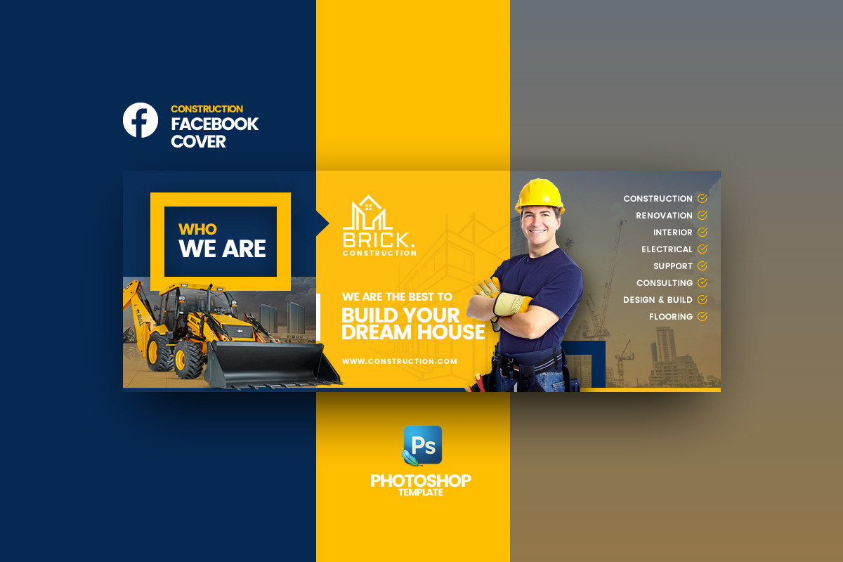Brick - Construction FB Cover, a Social Media Template by Youwes ...
