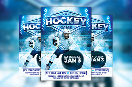 Ice Hockey Poster Template | Flyer Templates ~ Creative Market