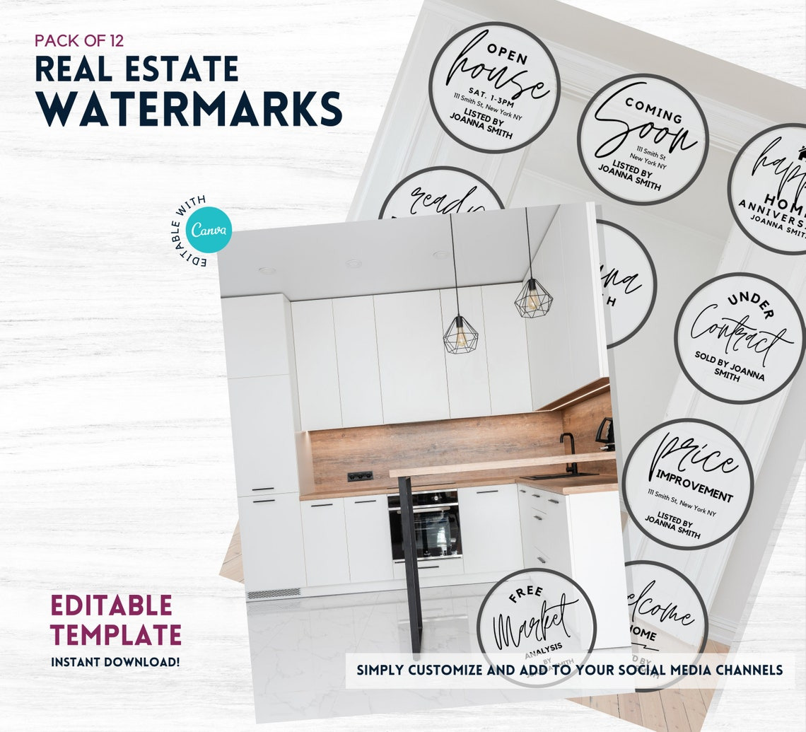 Stylish Real Estate Watermarks--Pack, a Stationery Template by ...