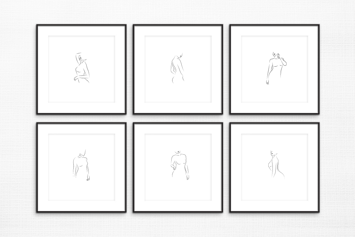 Woman Silhouette Outline Collection