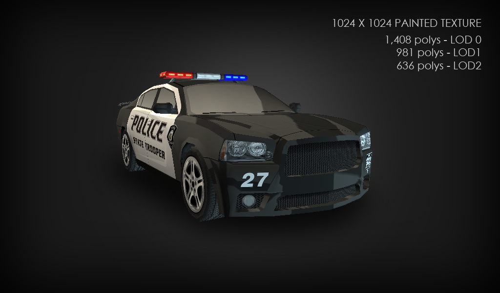 Low Poly Police Car, a Cars & Vehicle 3D Model by fatbox Software Shop
