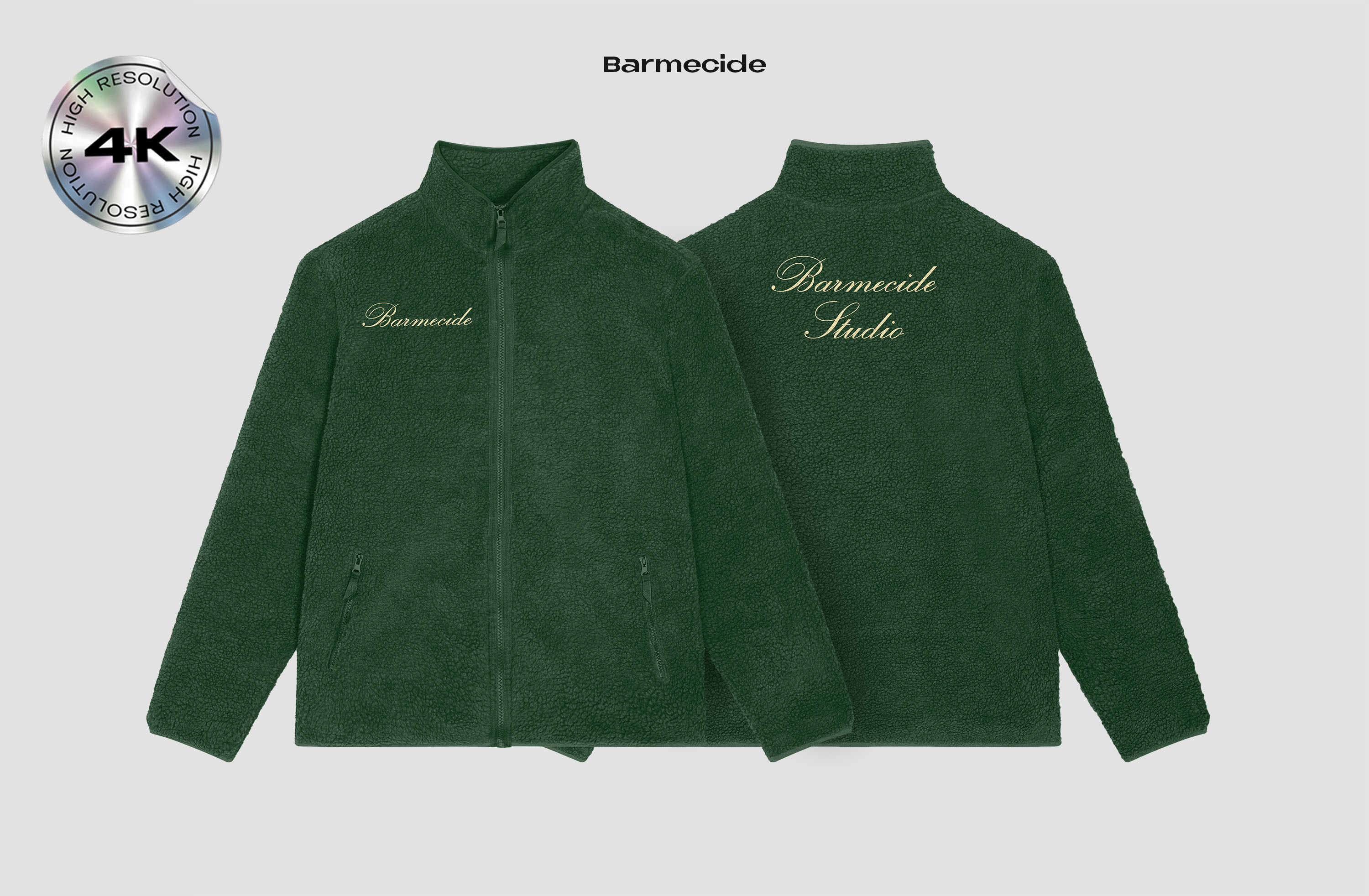 Zip-up Sherpa jacket mockup, an Apparel Mockup by Barmecide Mockup Studio