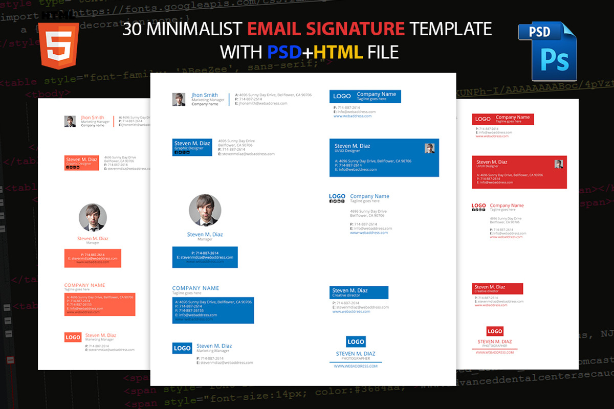 Email signature, a Templates & Theme by pixel_arc