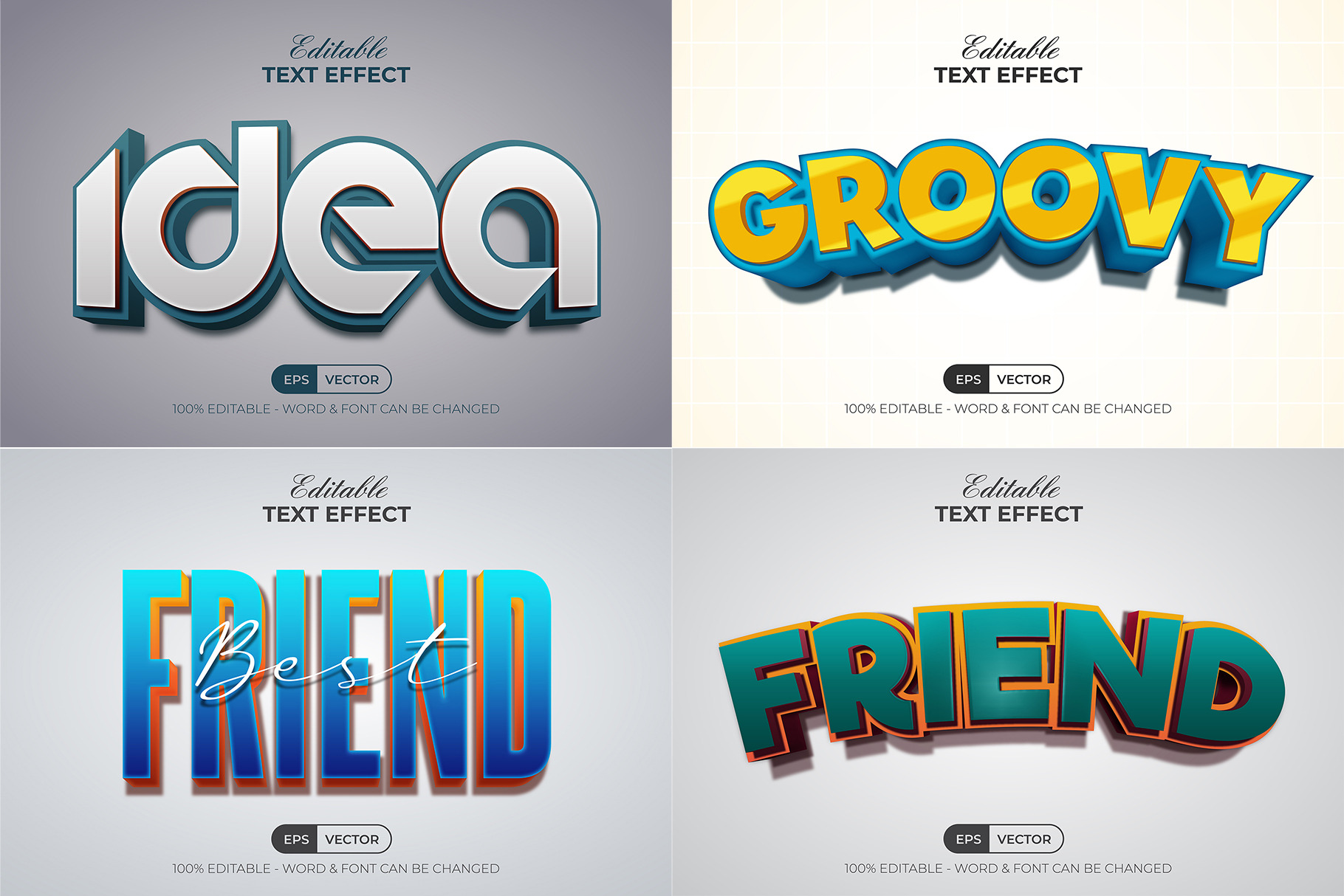 3D Text Effect With 12 Styles, a Layer Style Add-On by Mockmenot