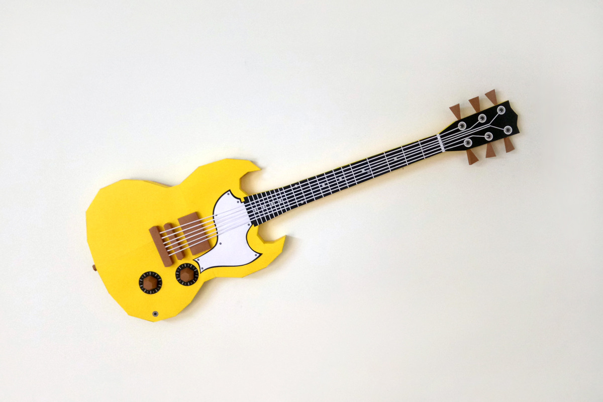 DIY Paper Guitar - 3d papercrafts, a Templates & Theme by PAPER amaze