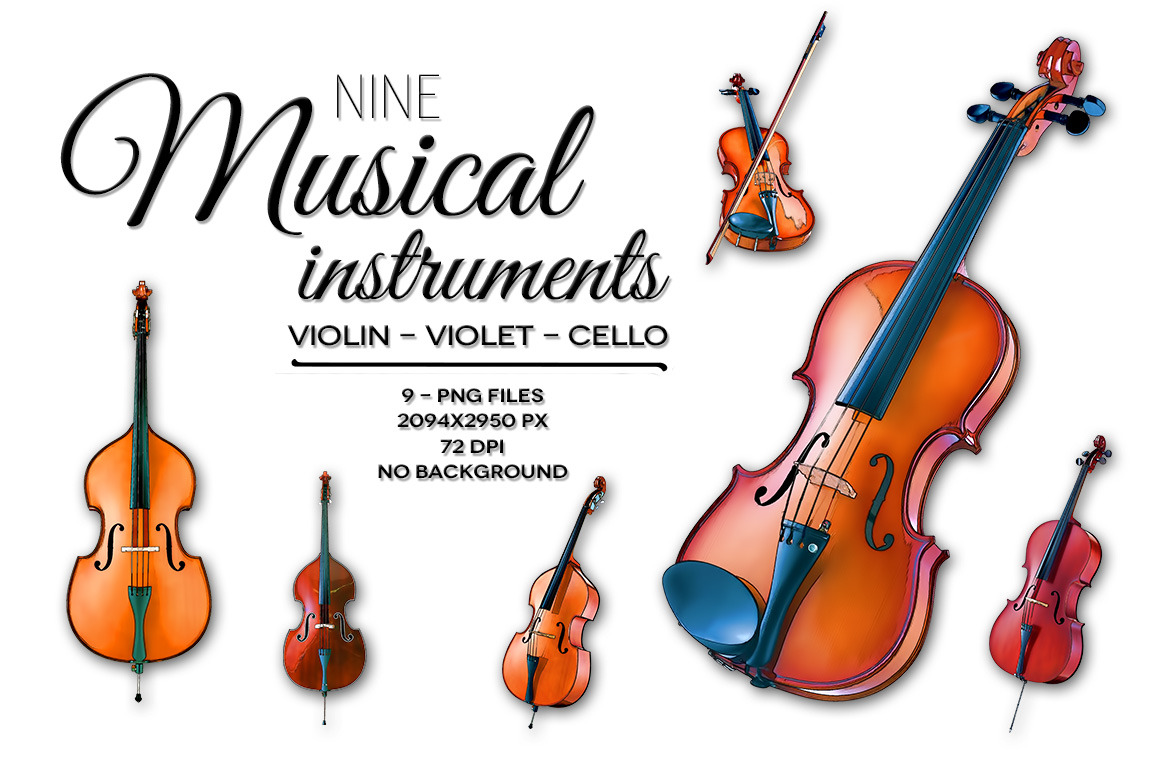 Nine Musical Instruments, an Object Graphic by Illusiongraphic