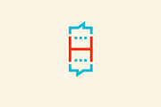 Letter H Chat Logo Template Vector