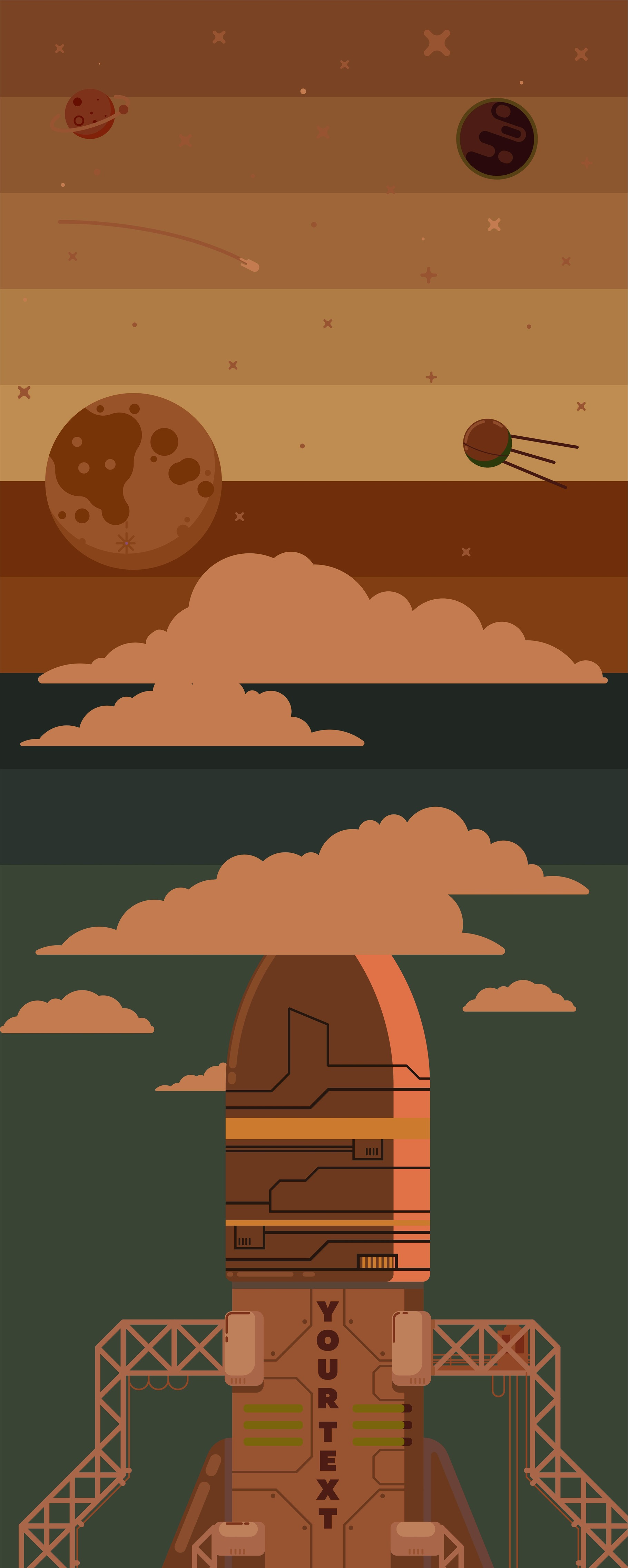 Rocket ship illustration, a Technology Illustration by YashkovskiyMD