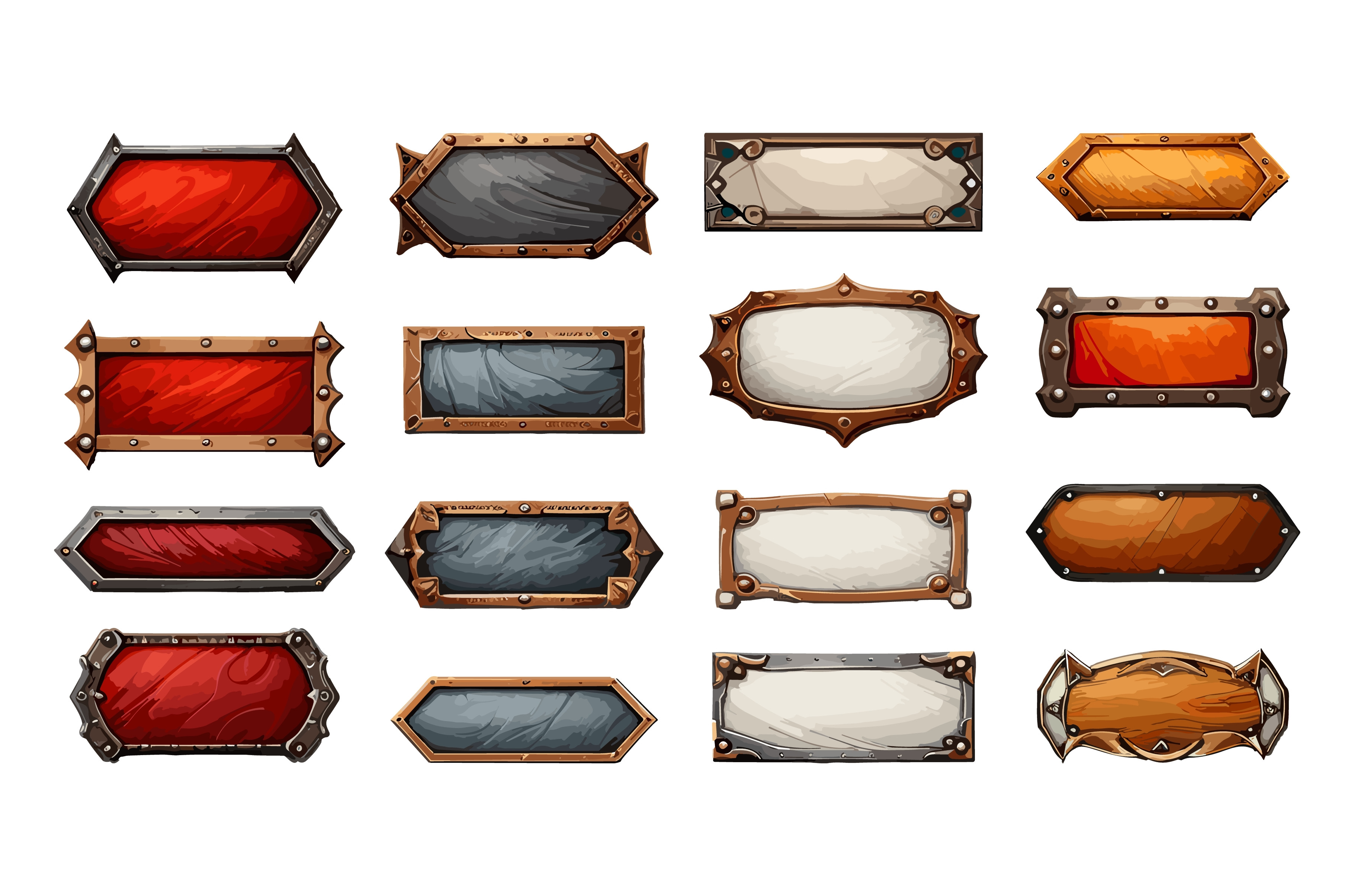 Empty medieval frames. Game ui | Graphics ~ Creative Market