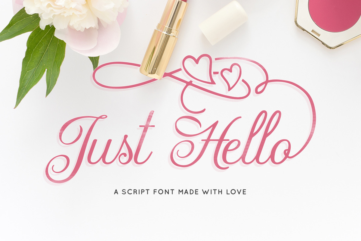 Just Hello Script Font, a Script Font by Salt & Pepper Designs