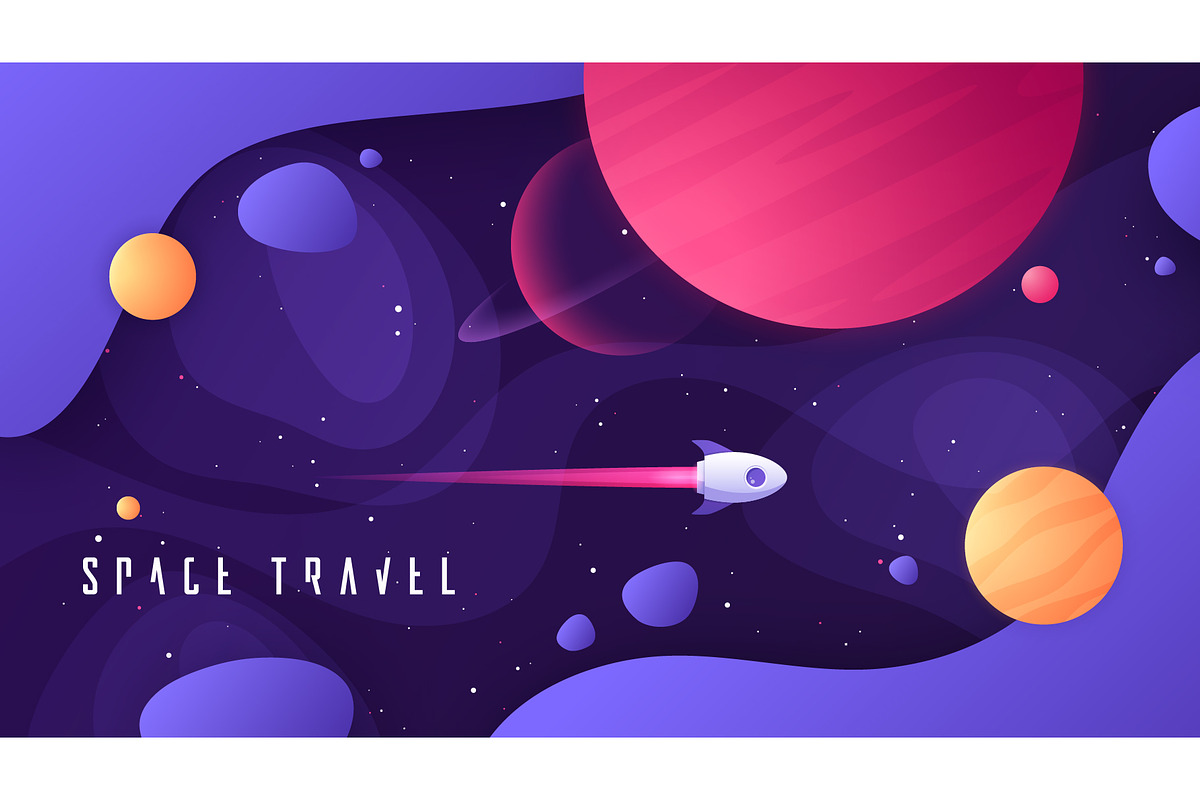 Outer space vector illustration, a Technology Illustration by rikkyal ...