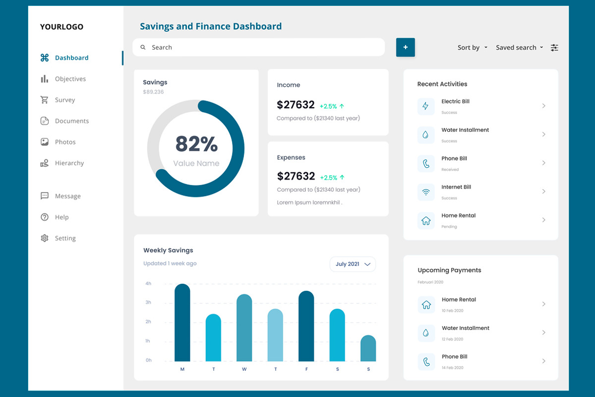 Savings Money & Finance Admin Dashboard & UI Kit