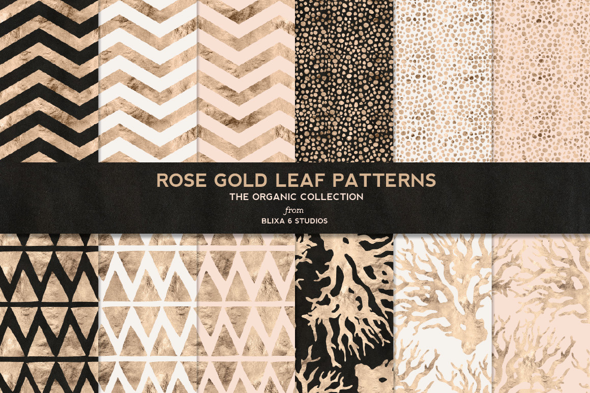 Rose Gold Organic Patterns No.4, a Pattern Graphic by Blixa 6 Studios