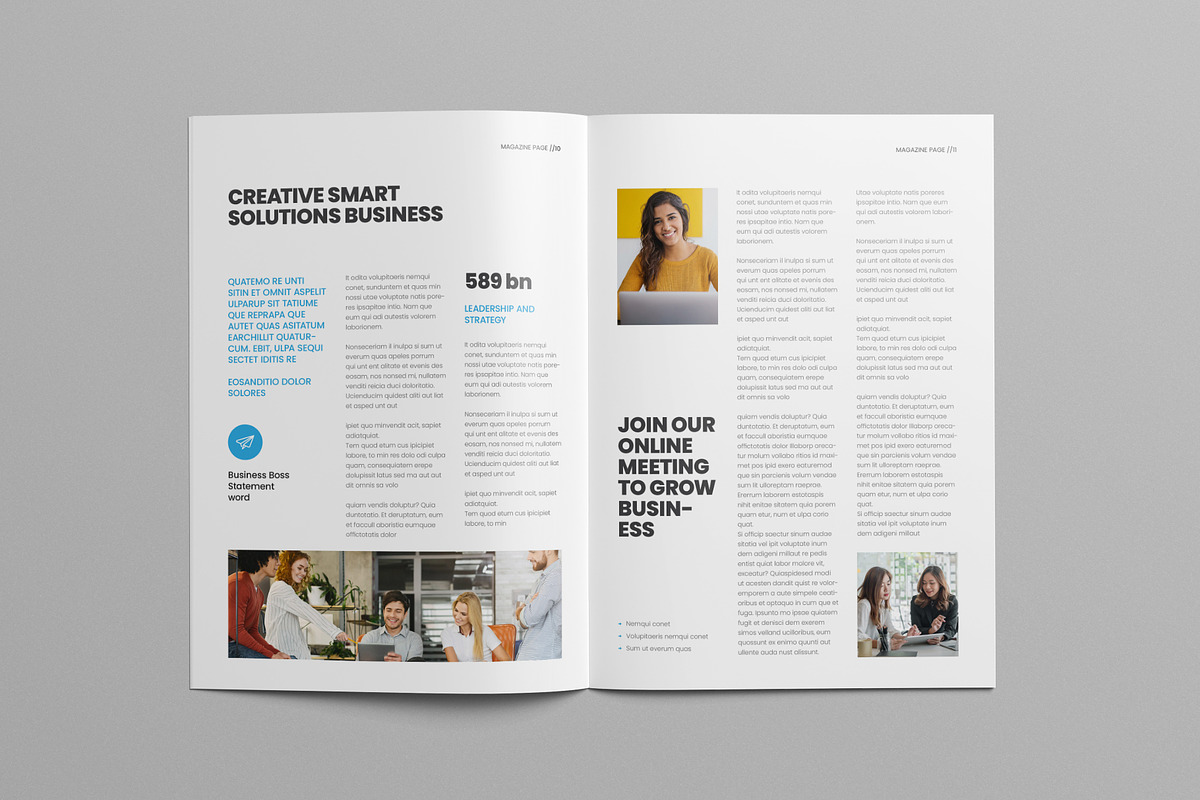 Business Magazine Layout, a Magazine Template by Pixelpick
