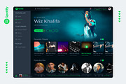 Spotify Web Music Design Template, a Landing Page Template by Neha ...