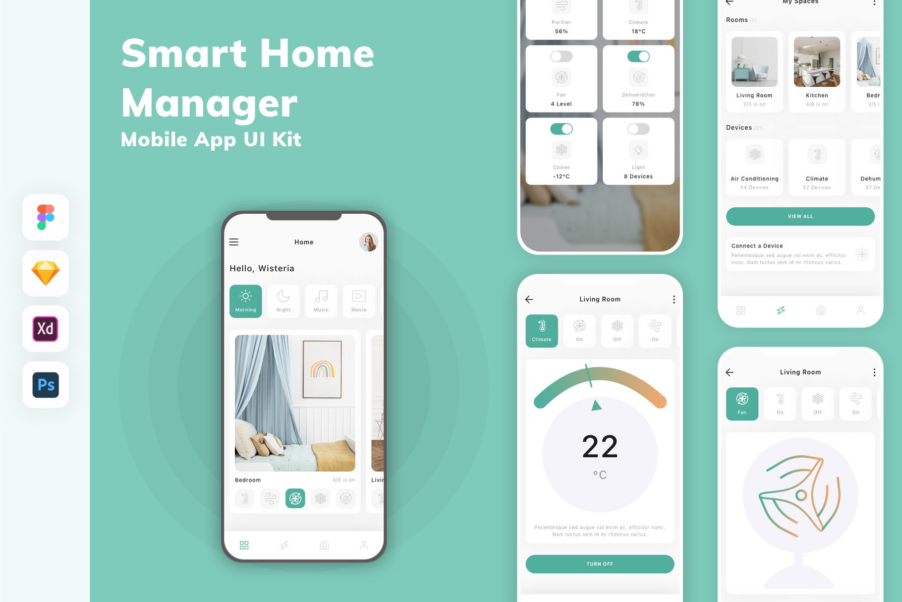 Smart Home Manager Mobile App UI Kit, an UI Kit Template by uicube ...