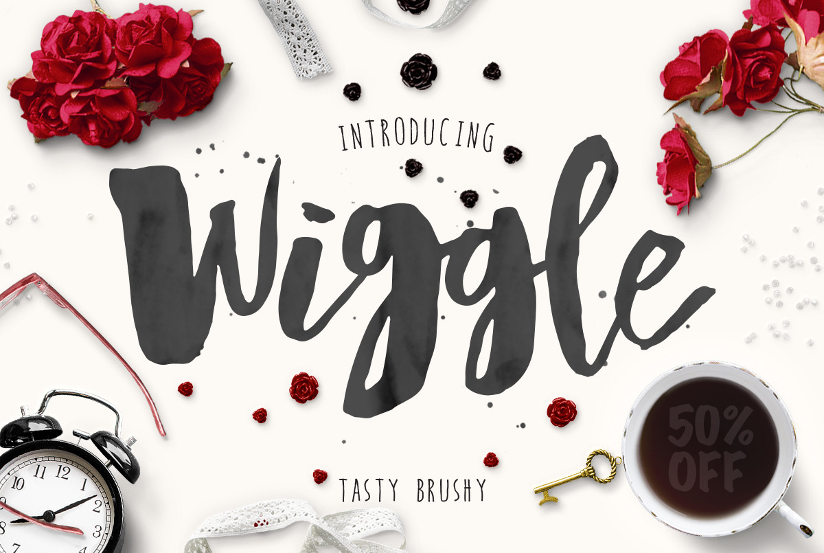 Wiggle Watercolor brush script, a Script Font by Konstantine Studio