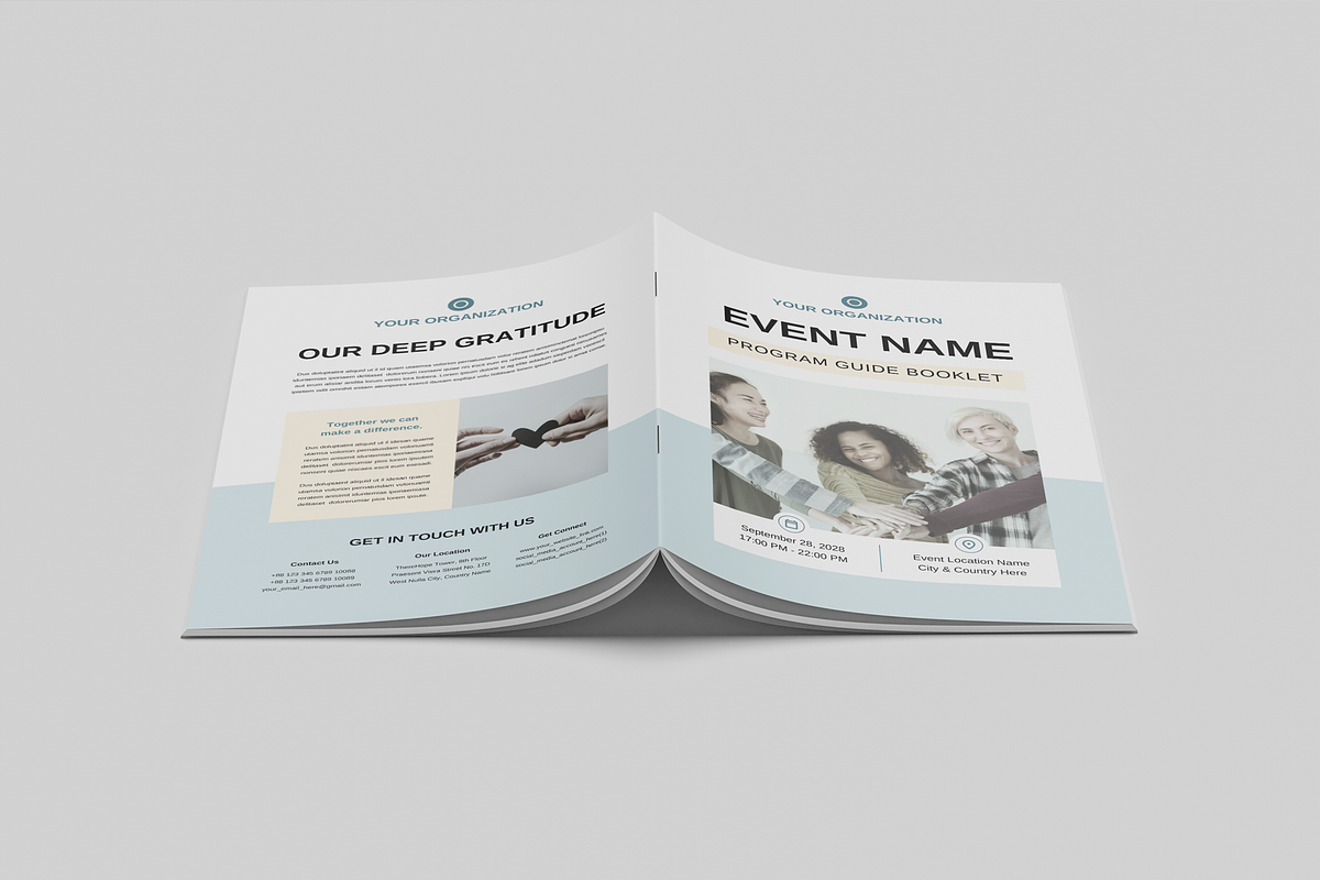 Nonprofit Event Program Booklet, a Brochure Template by Leaflove