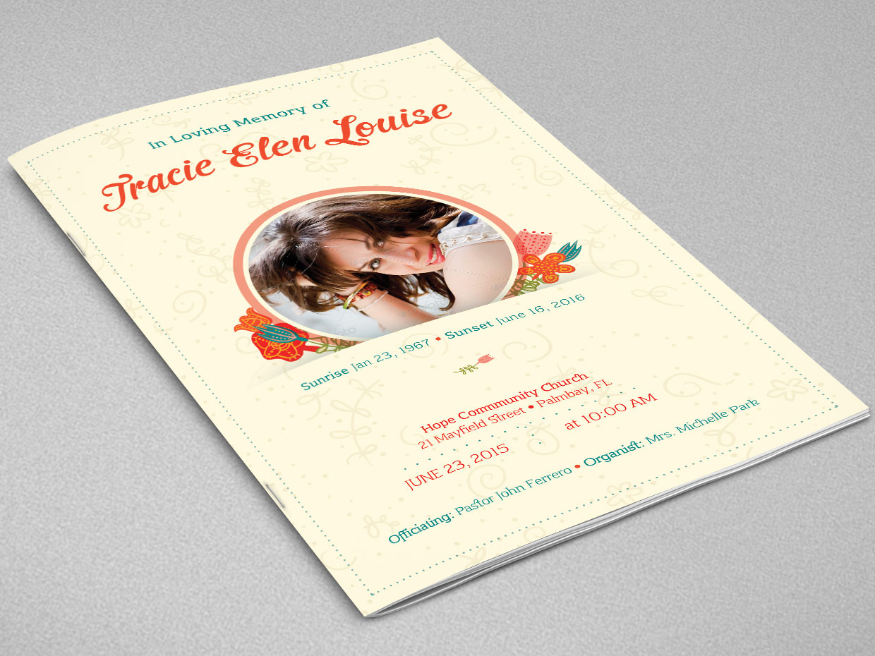 Floral Glory Funeral Program, a Templates & Theme by Godserv Designs