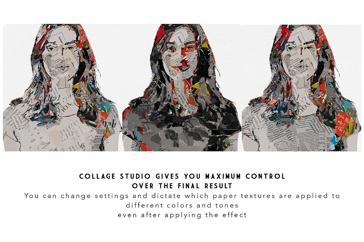 Collage Studio Paper Collage Effect, an Action Add-On by DesignRocket