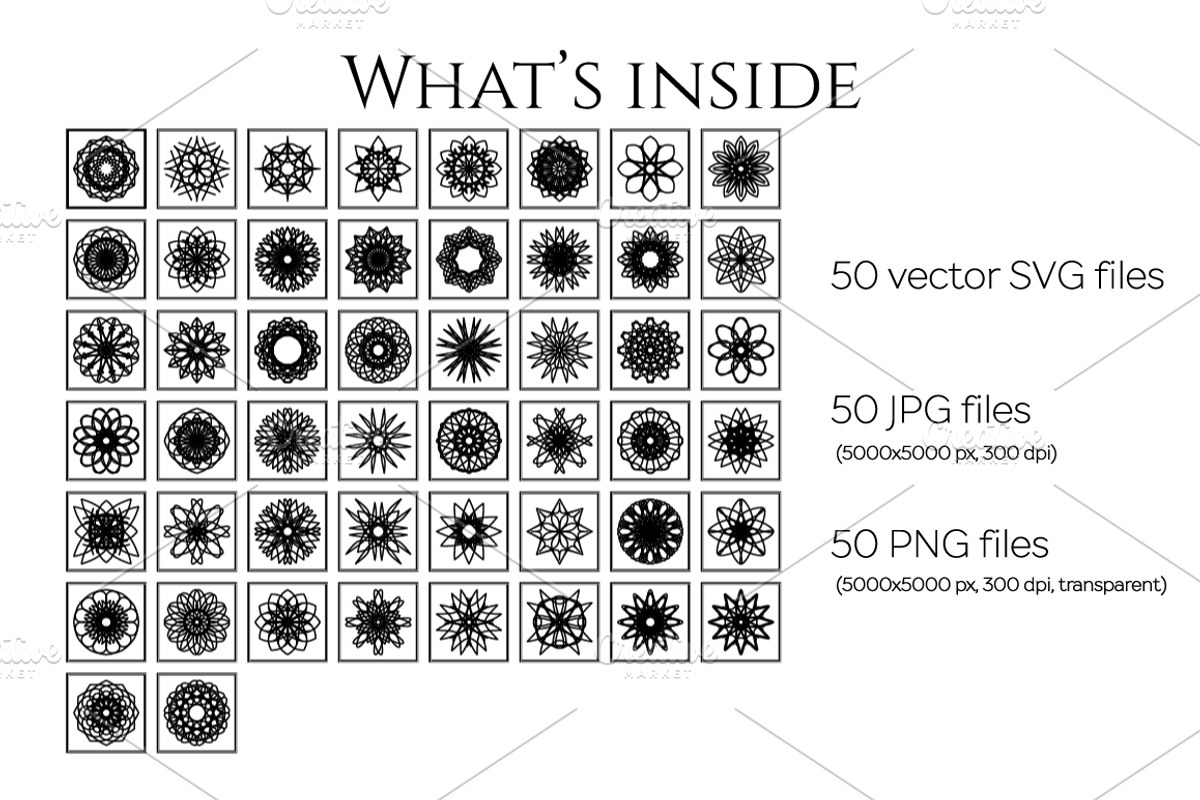 50 Vector Ornamental Symbols, an Object Graphic by dacascas