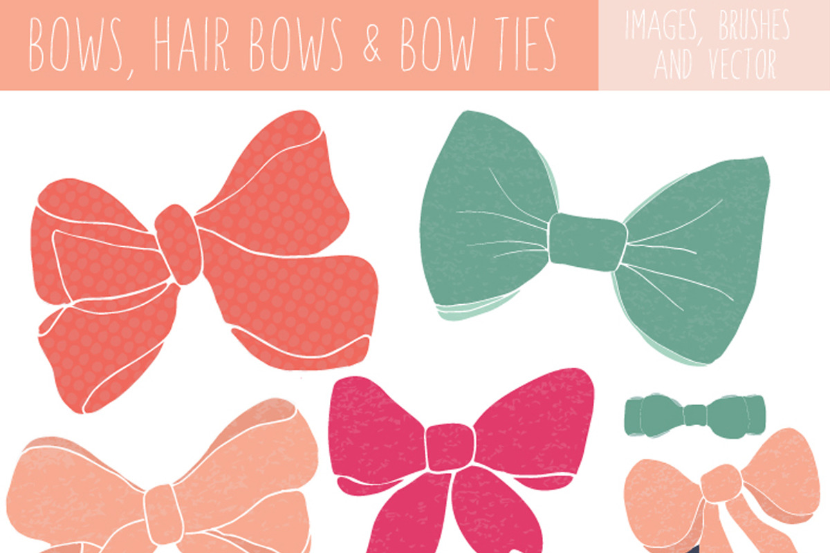 Bow Clip Art and Bow Tie Clip Art, an Illustration by FIELDandFOUNTAIN
