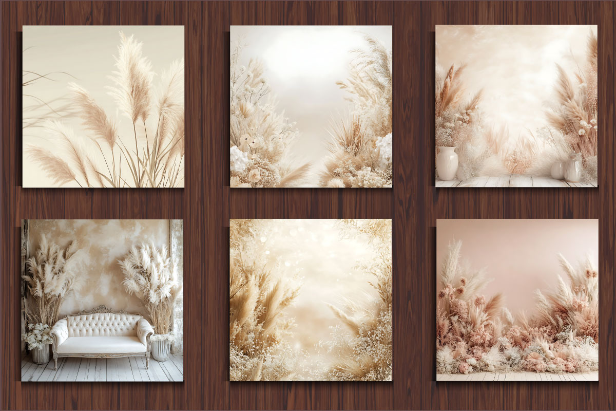Boho Pampas Grass Backgrounds, a Background Graphic by protabsorkar11