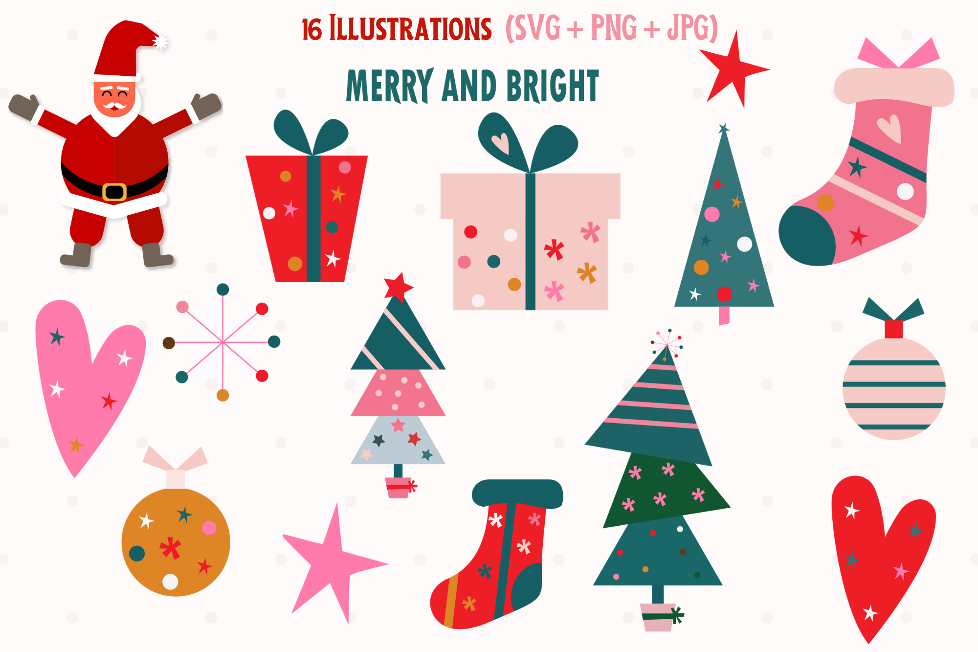 Christmas Clipart bundle, an Illustration by Sk designs | Creative Market