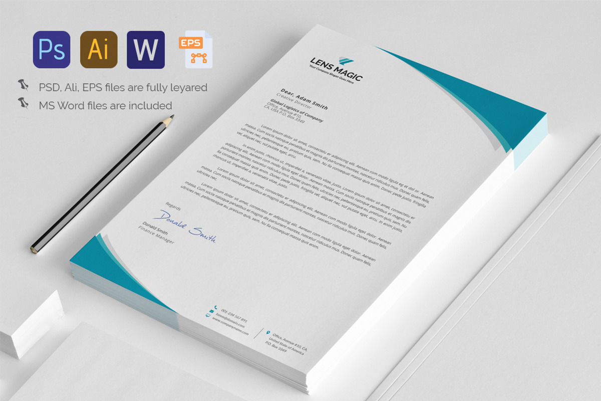 letterhead, a Stationery Template by Pxl_graphic