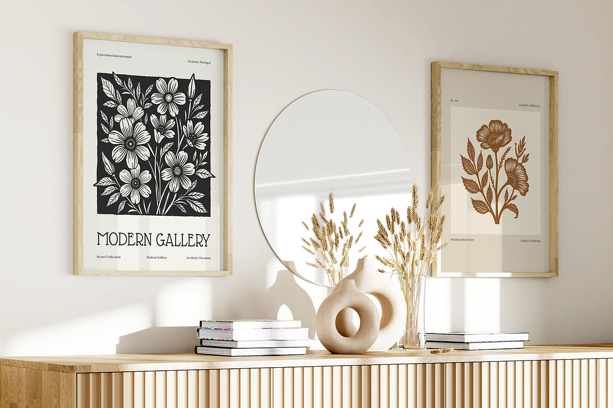 Linocut Flowers #2 | Poster Builder