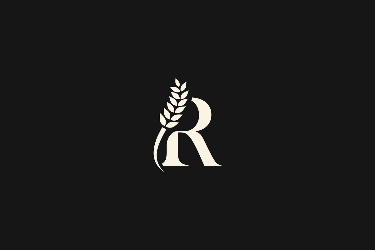 Wheat logo letter R vector